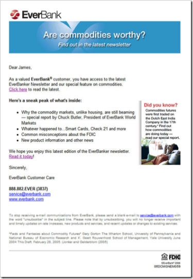 Everbank's Latest Email Newsletter - Finovate